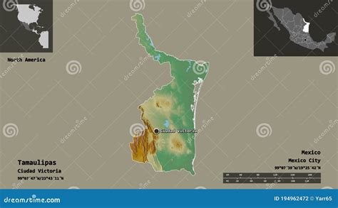 Tamaulipas State Of Mexico Previews Relief Stock Illustration