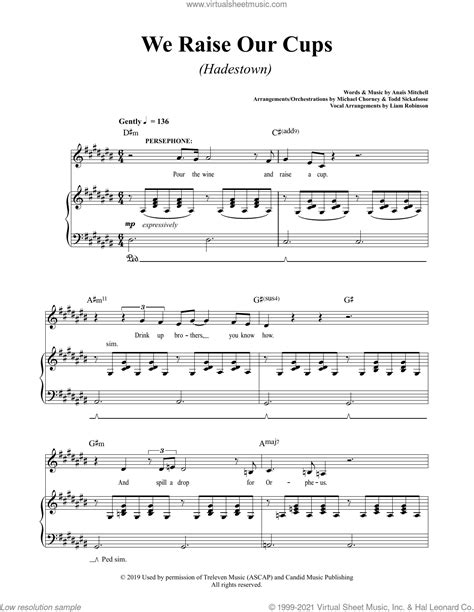 Hadestown Sheet Music To Download And Print