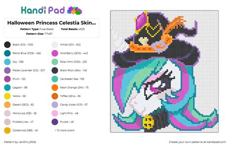 Halloween Princess Celestia Skin Medium Size Project Fuse Bead