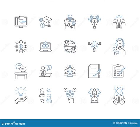 Customer Analysis Line Icons Collection Segmentation Demographics