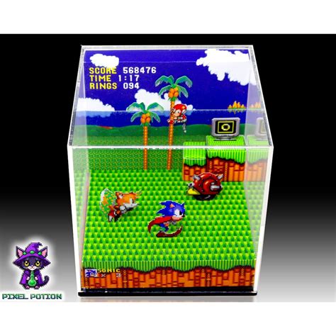 Sonic The Hedgehog Cube Diorama Deluxe Size 15cm X 5cm Game Cube