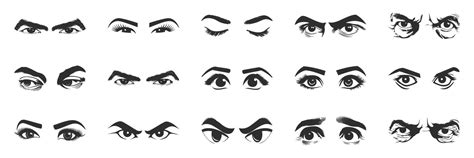Ojo Expresiones Silueta Colocar Diverso Emociones Y Estados De ánimo