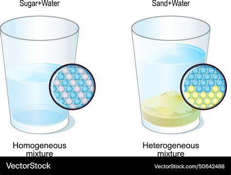 Homogeneous And Heterogeneous Mixture Two Glasses Vector Image