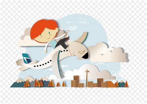 卡通男孩飞机旅游png图片素材下载图片编号10298380 Png素材网