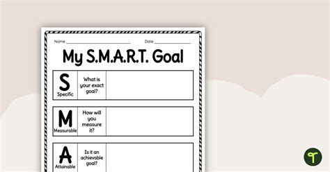 Printable Smart Goals Template For Ks2 Teach Starter
