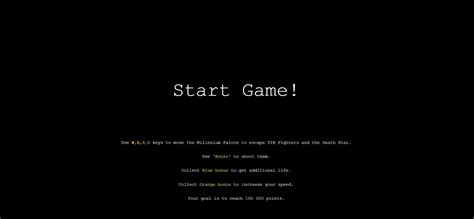 Github Antonovatanasstar Wars Browser Game Star Wars Side Scrolling Game Millenium Falcon