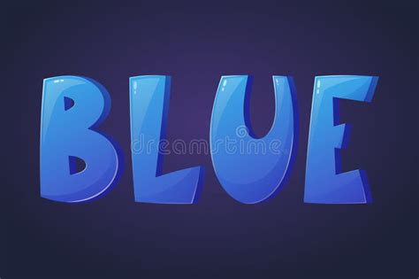 Vector Isolated Inscription Word Blue Cartoon Funny Hand Drawn