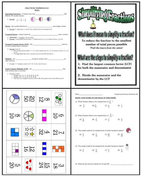 Fractions Simplifying Addition And Subtraction Lesson Unit Tpt