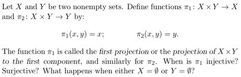 Solved Let X And Y Be Two Nonempty Sets Define Functions