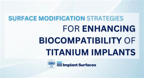 Advancing Biocompatibility Surface Modification Strategies For