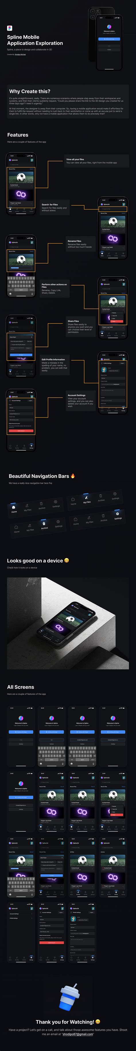 Spline Mobile App Exploration Behance