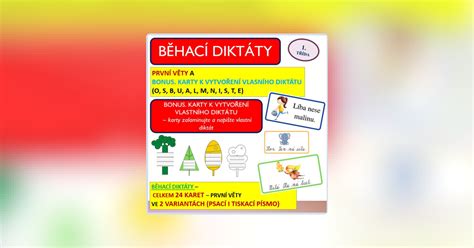 BĚhacÍ DiktÁt PrvnÍ VĚty Učitelnice