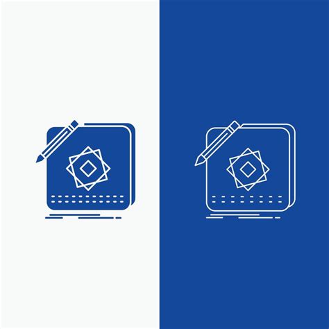 Design App Logo Application Design Line And Glyph Web Button In Blue Color Vertical Banner