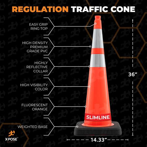 36 Orange Slim Line Traffic Cones Heavy Duty 12lb With 6 And 4 Collars