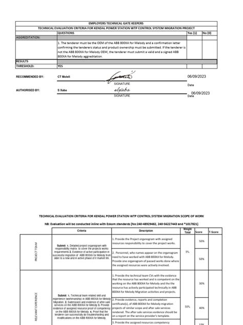 Technical Evaluation Pdf Business
