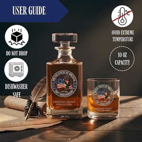 250th Anniversary Whiskey Decanter Set American Legacy Patriotic T