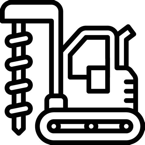 Drilling Excavator Icon Drilling Excavator Construction And Tools Icon 50652503 Vector Art At