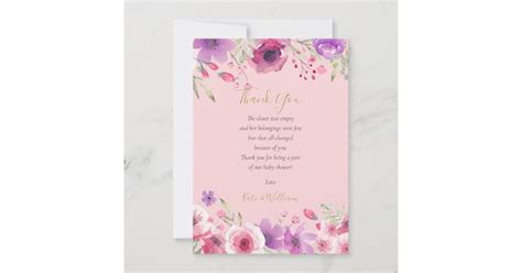 Tarjeta De Agradecimiento Flores De Pradera Nena Ducha Gracias Poema