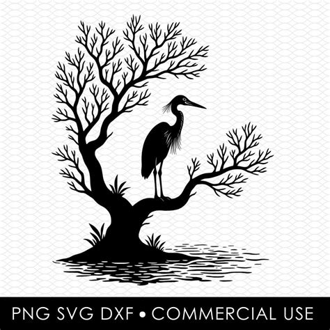 Blue Heron Svg Dxf Png Laser Cut File Sublimation Design Svg Cut