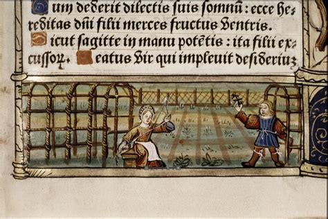 Book Of Hours Detail Of Spinning With A Spindle And Distaff Book Of