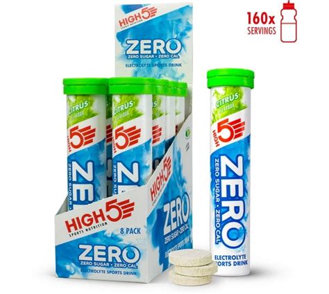 High5 Nutrition High 5 Zero 8 Tubes Citrus Hydration Drink Citrus Flavoured 8 X 160 Tablets