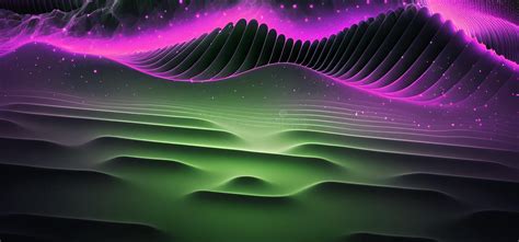 Future Technology Wave With Pink Lighting Colorful Sound Waves For