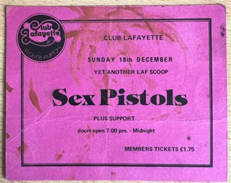 Sex Pistols Original 1977 Uk Gig Ticket From Paul Cook Coafull