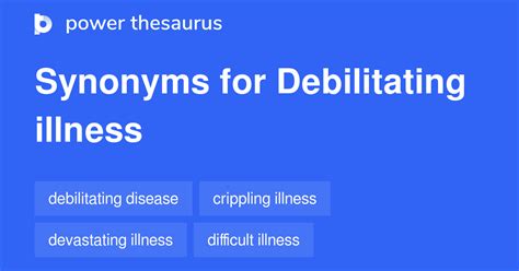 Debilitating Illness Synonyms 128 Similar Phrases