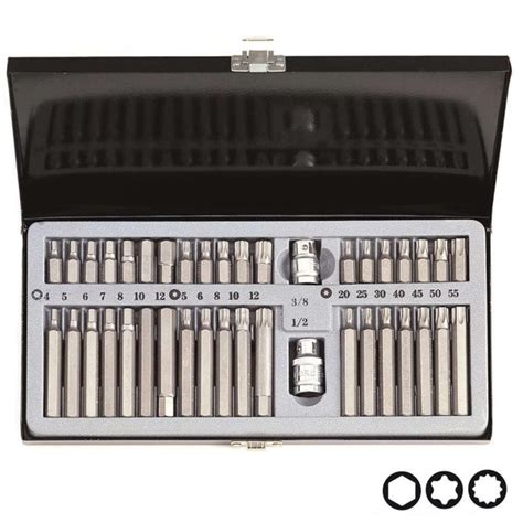 Fo 4401 Force 40pc Bit Set 3 8 And 1 2 Adaptor Garage And Tool Supplies