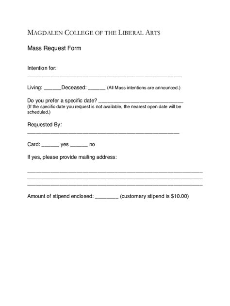 Fillable Online Mass Request Form Mc Fax Email Print Pdffiller