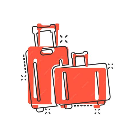 Premium Vector Travel Bag Icon In Comic Style Luggage Cartoon Vector