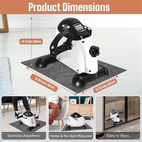 Mini Portable Under Desk Pedal Exerciser White Fk Sports