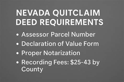 Nevada Quitclaim Deed Requirements Las Vegas Markets And Complete Legal