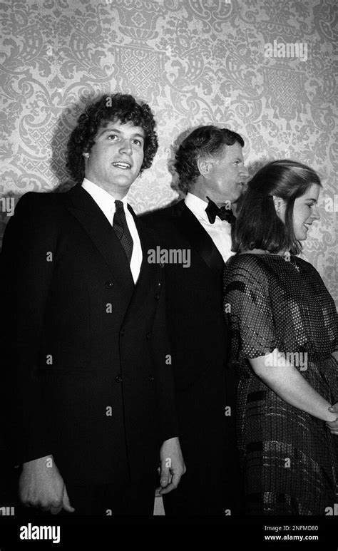 U S Sen Edward M Kennedy D Mass Is Flanked By His Son Ted
