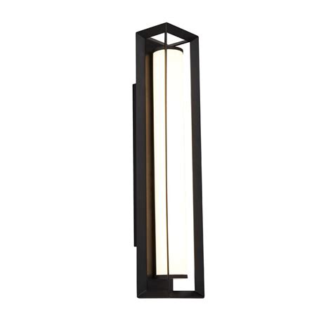 Searchlight Chaplin Rectangular Led Wall Light Matt Black 400mm With