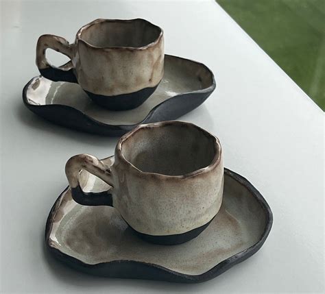 Handmade Design Coffee Cups 2 Piece Set Etsy Keramik Ideen