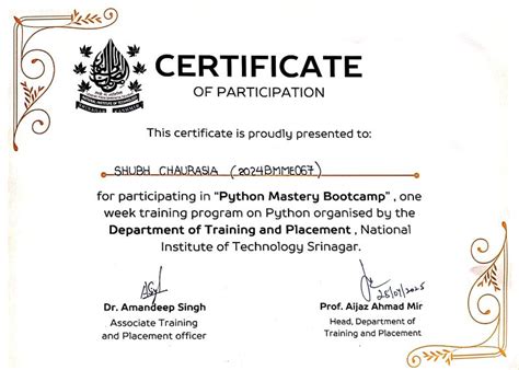 Python Bootcamp Nitsrinagar Certificateofparticipation
