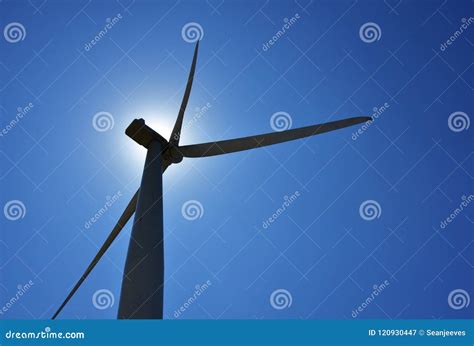 Beautiful Silhouette Of A Windmill Stock Image Image Of Sunny