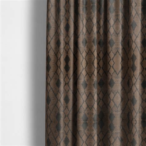Fabriano Diamond Pattern Chenille Type Brown Upholstery Fabric Ctr 921