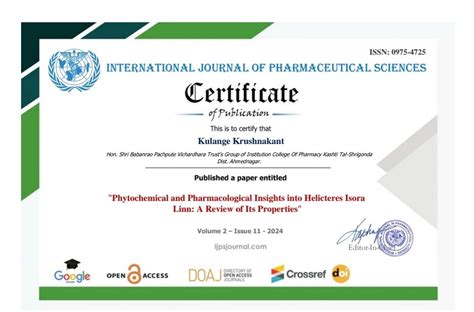 I Am Pleased To Announce The Publication Of My Review Article Titled