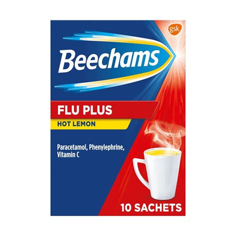 Beechams Flu Plus Hot Lemon Sachets Pack Of 10 Welzo Welzo