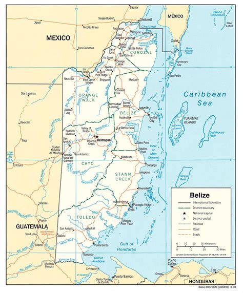 Large Detailed Political And Administrative Map Of Belize Belize Large