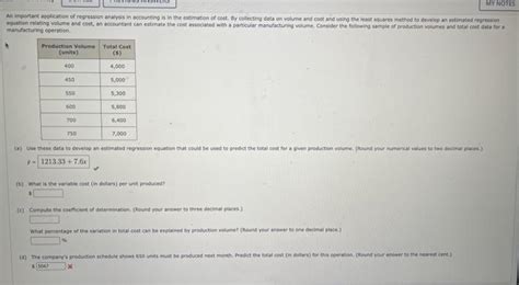 Solved An Important Application Of Reqression Analysis In