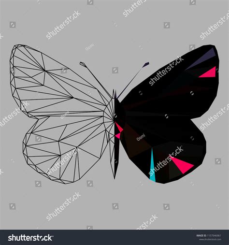 Butterfly Polygonal Low Poly Wireframe Isolated Stock Vector Royalty Free 1157946961