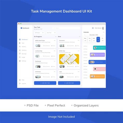 Task Management Dashboard Template Psd High Quality Free Psd Templates