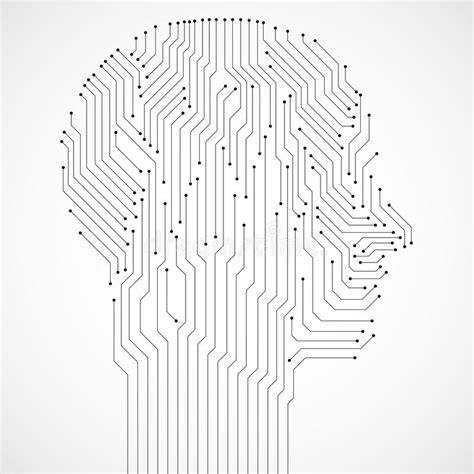 Abstract Human Head With Circuit Board Stock Vector Illustration Of