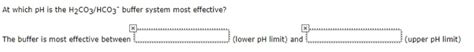 Solved At Which Ph Is The H2co3hco3 Buffer System Most