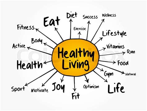 Healthy Living Mind Map Health Concept For Presentations An Colourbox