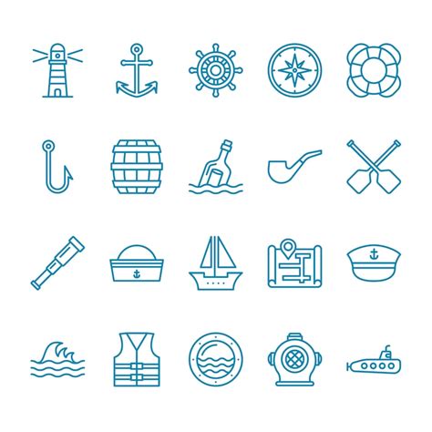 Premium Vector Set Of Nautical Icons