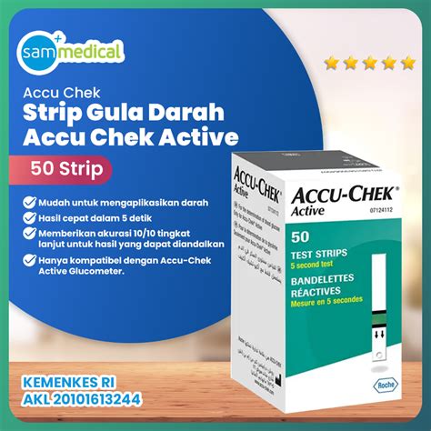Jual Accu Chek Active Strip Isi 50 Accucheck Strip Gula Isi Ulang Strip Stik Gula Darah